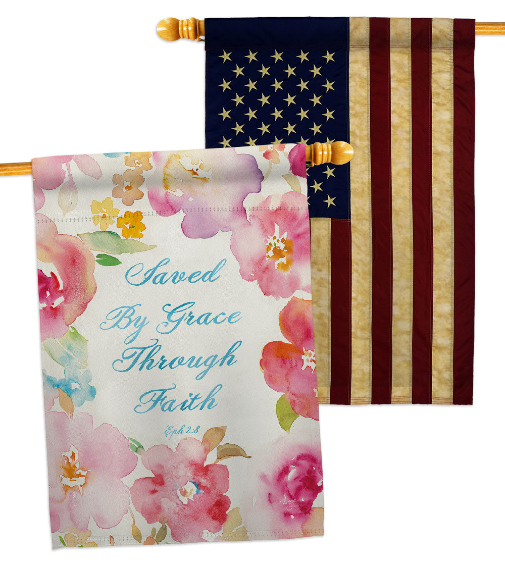 Breeze Decor Grace 2-Sided Polyester 40 x 28 in. House Flag | Wayfair