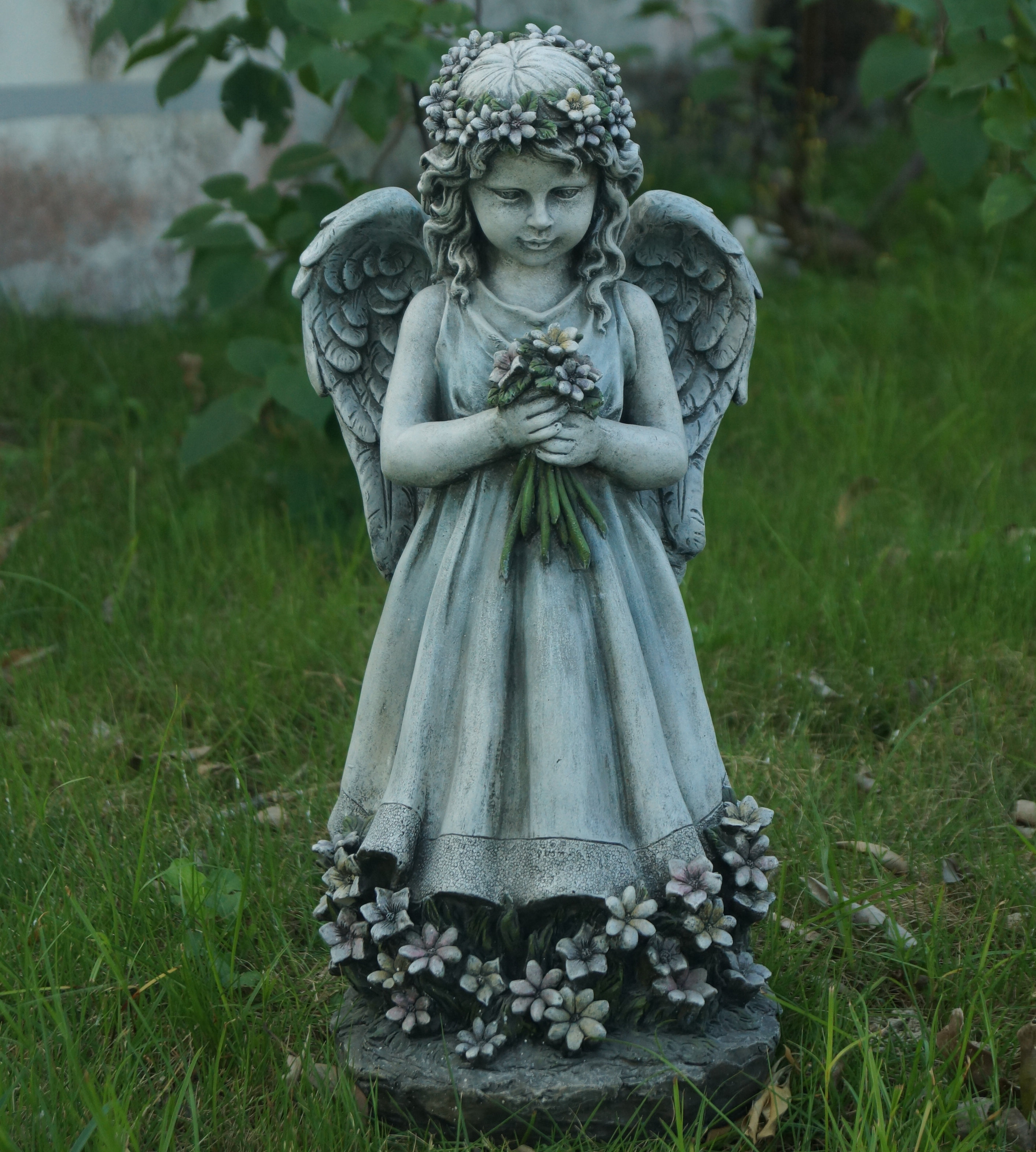 Hi-Line Gift Ltd. Angel Holding Flowers Statue & Reviews | Wayfair