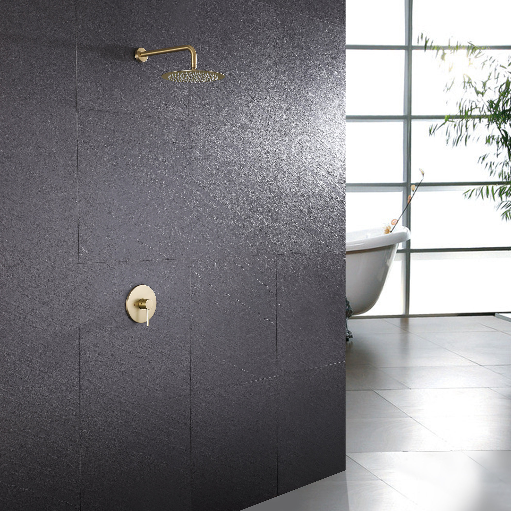 Vandia Round Complete Shower System With Rough-In Valve & Reviews | Wayfair