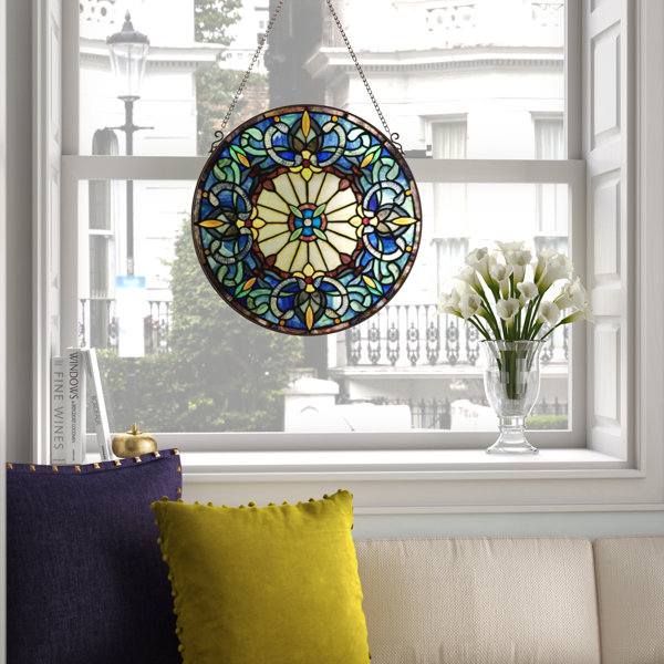 Astoria Grand Tiffany Glass Victorian Window Panel & Reviews | Wayfair
