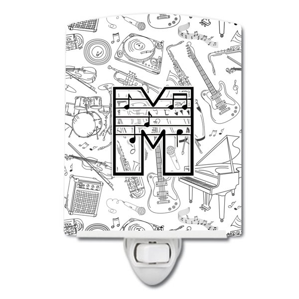 Caroline's Treasures Musical Note Letters Ceramic Night Light | Wayfair