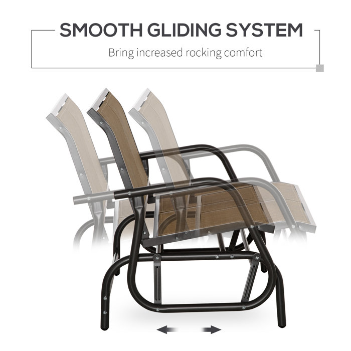 Red Barrel Studio® Outdoor Gliding Chair Gliding Metal Chair | Wayfair