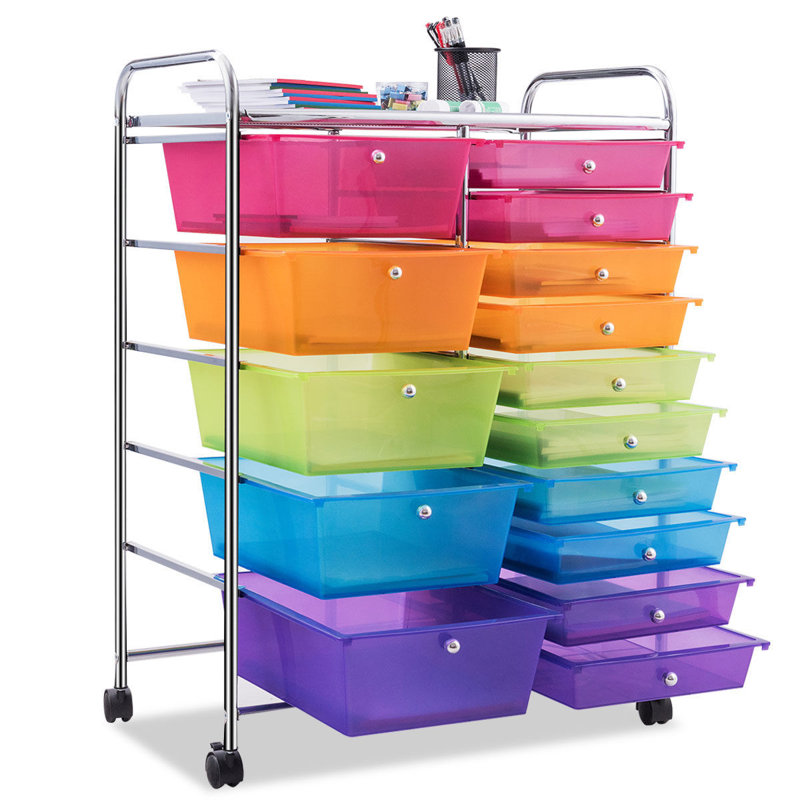 Rebrilliant Ezzell 15 Drawer Rolling Storage Chest & Reviews | Wayfair