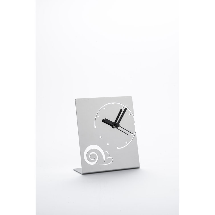 Rosalind Wheeler Stainless Steel Table Clock in Grey | Wayfair.co.uk