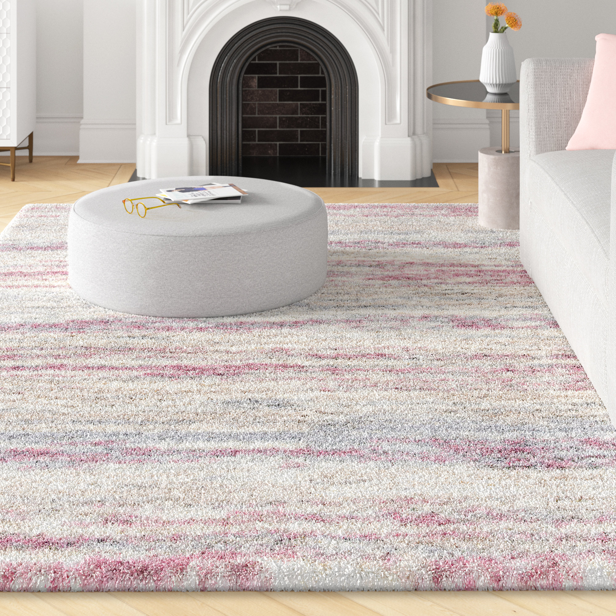 Mercury Row® Alexys Abstract Ivory/Pink Area Rug & Reviews | Wayfair