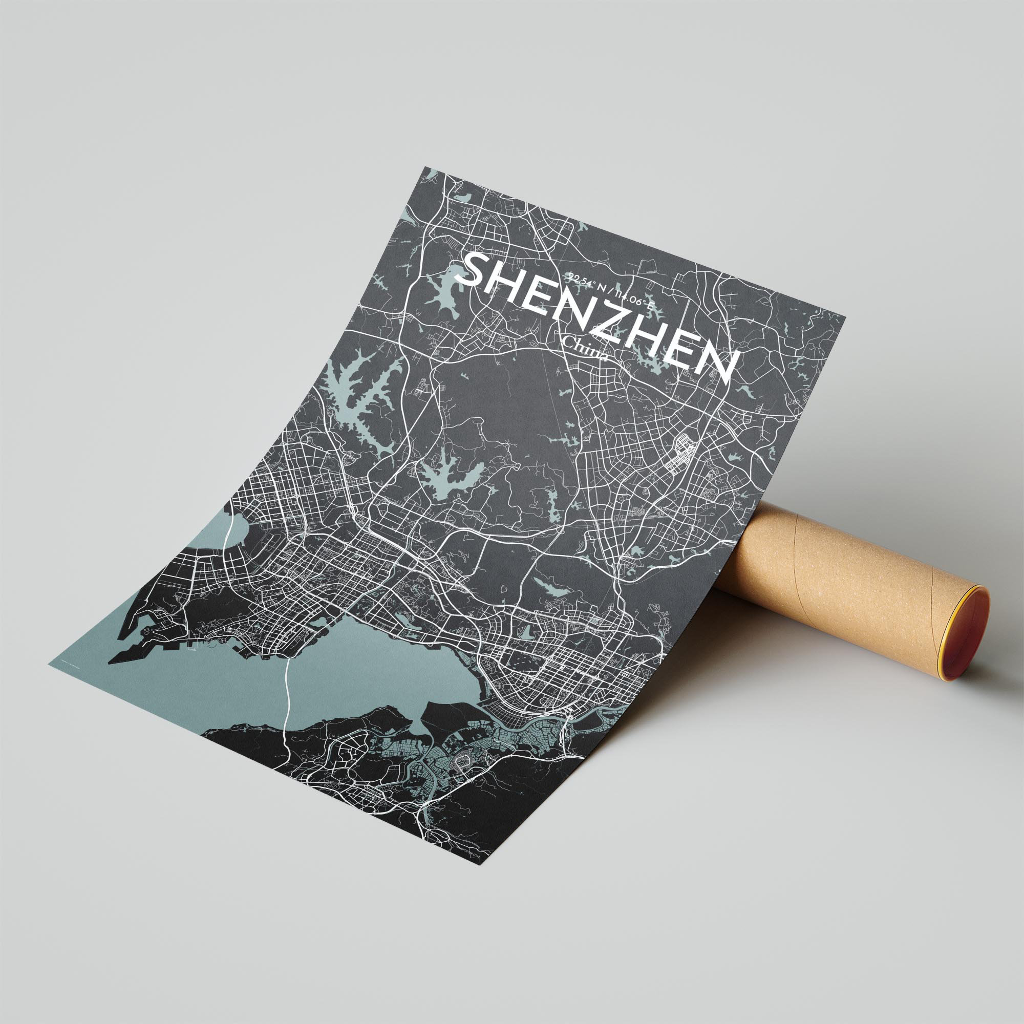 17 Stories China City Map Posters Shenzhen China|中國 City Map - Unframed ...
