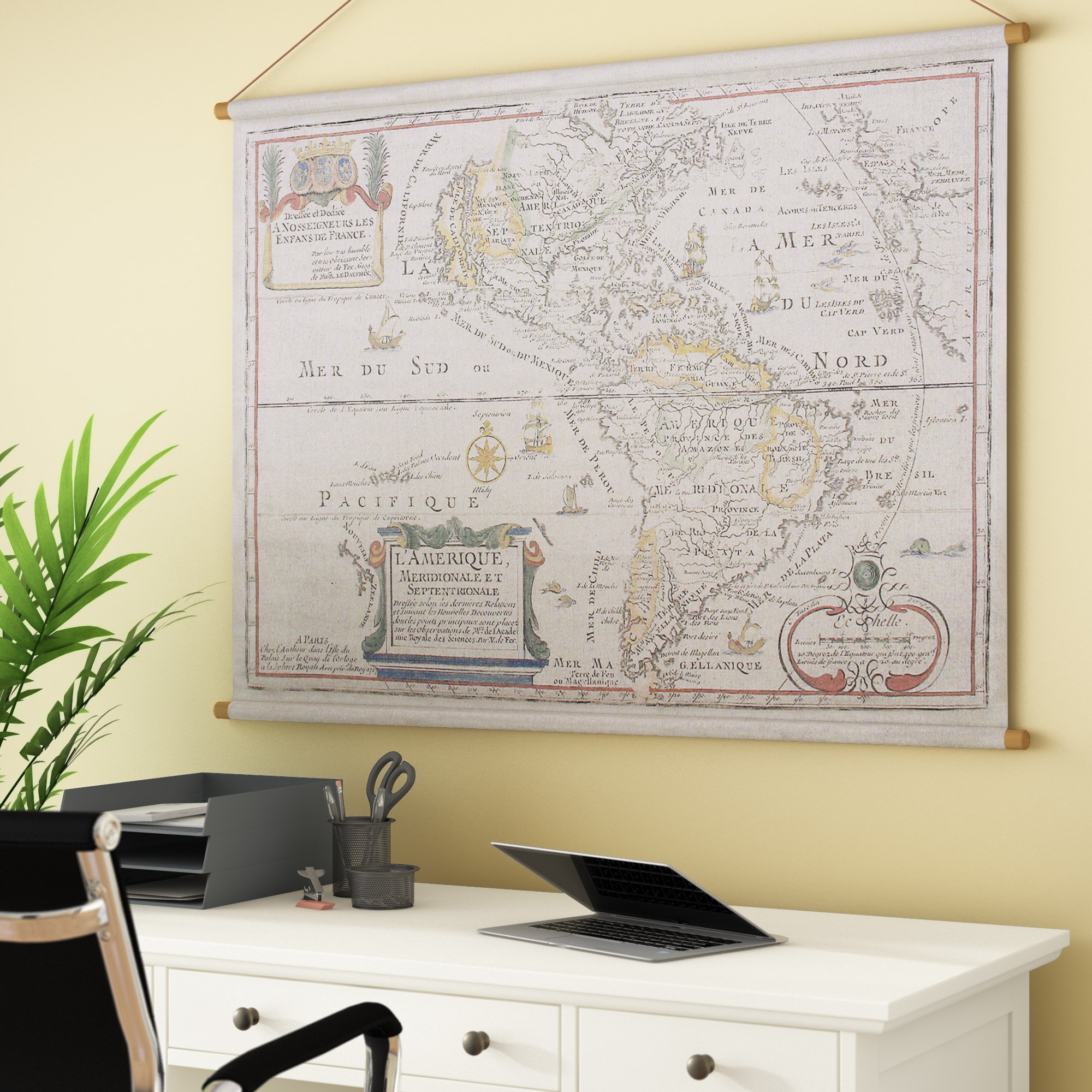 Charlton Home® L'Amerique Hanging Linen Tapestry & Reviews | Wayfair