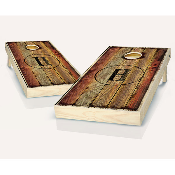 AJJCornhole 2' x 4' Burned Monogram Solid Wood Cornhole Board & Reviews ...