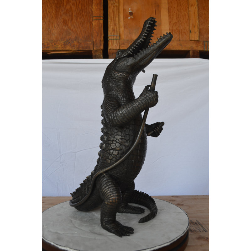 NIFAO Copper and Metal Alligator Having Fun Fountain | Perigold