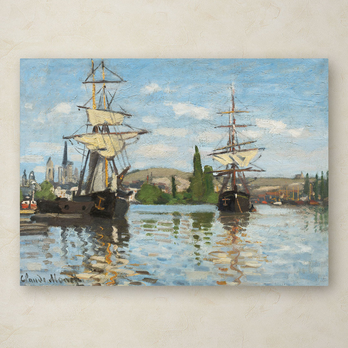 Prints Claude Monet-Ships Riding on the Seine at Rouen 1872-1873 Claude ...