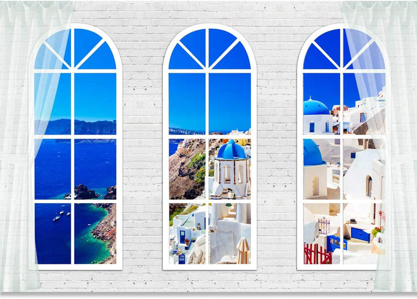 IDEA4WALL Window View Curtain Wall Mural | Wayfair