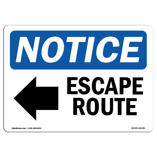 SignMission Escape Route Sign | Wayfair