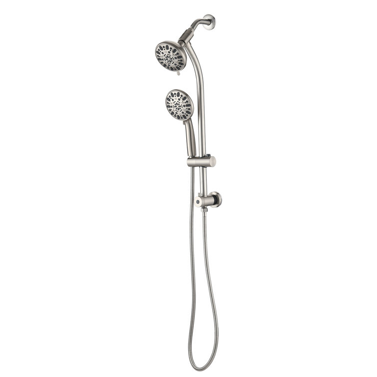 MAXWELL Slide Bar Combo Rain Showerhead 7-Setting Hand, Dual Shower ...