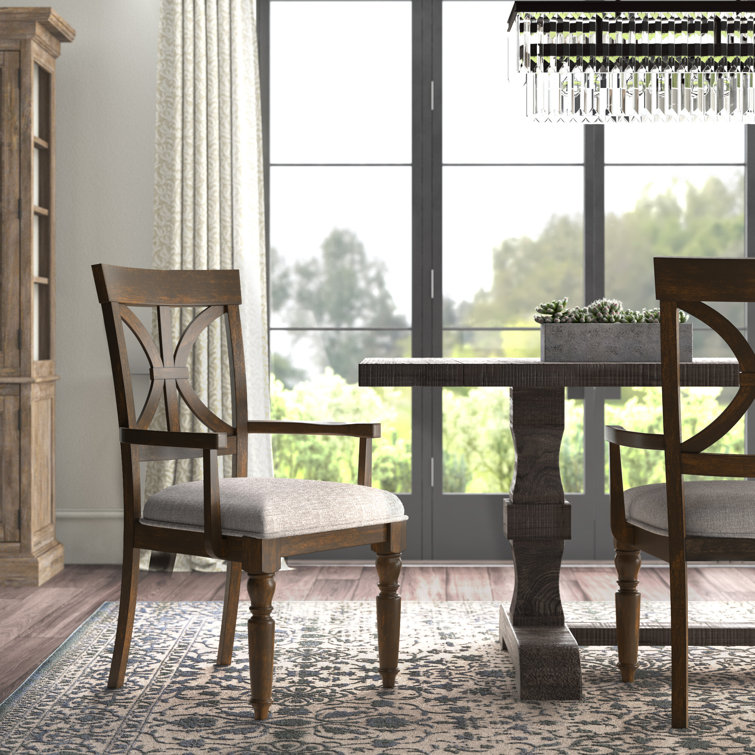 Greyleigh™ Darien Cross Back Arm Chair in Brown | Wayfair