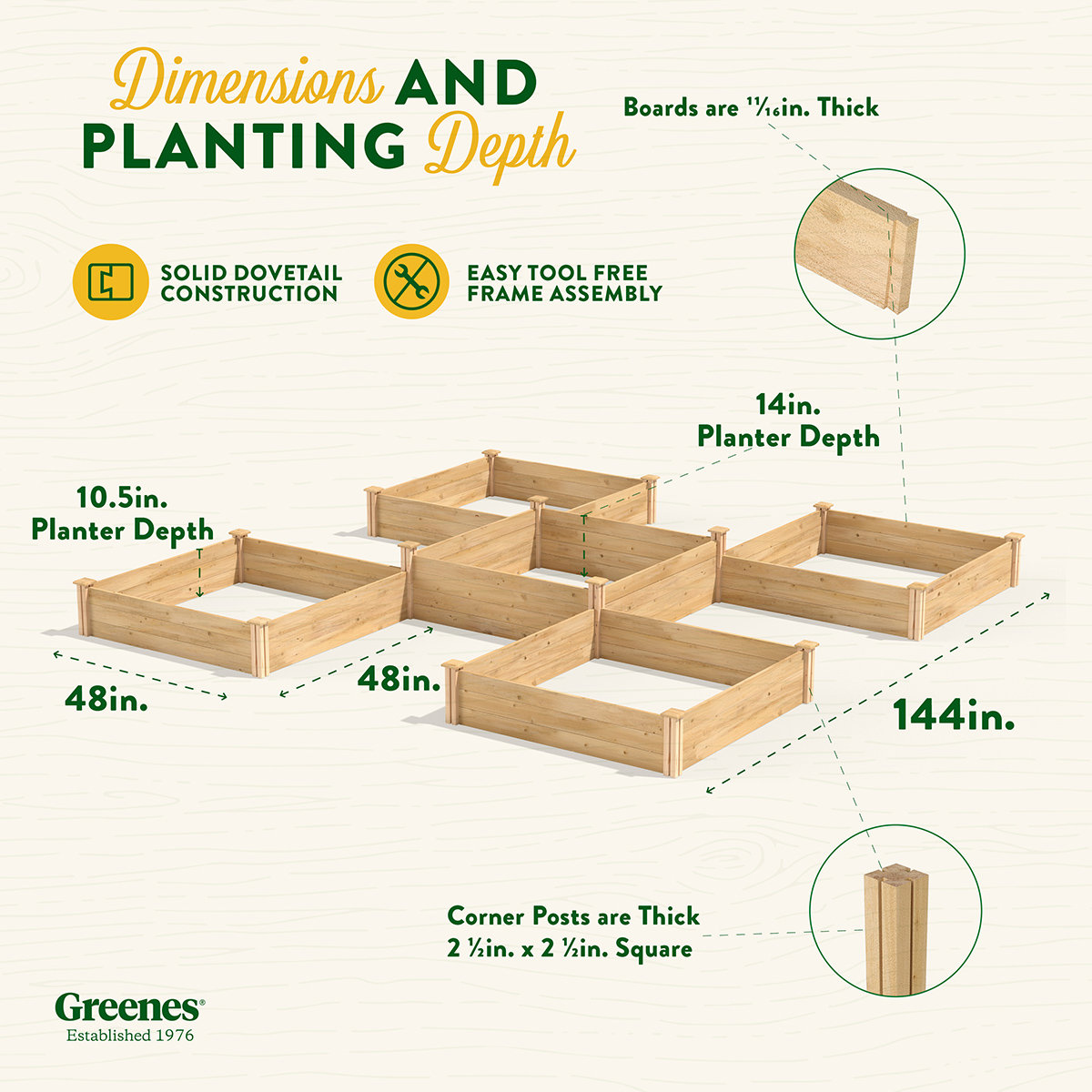 Greenes Fence Jaxon 12 ft x 12 ft Cedar Raised Garden & Reviews | Wayfair