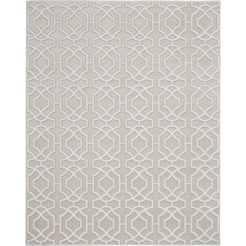 InspireMeHomeDécor Rectangle Joli Geometric Beige/White Area Rug ...