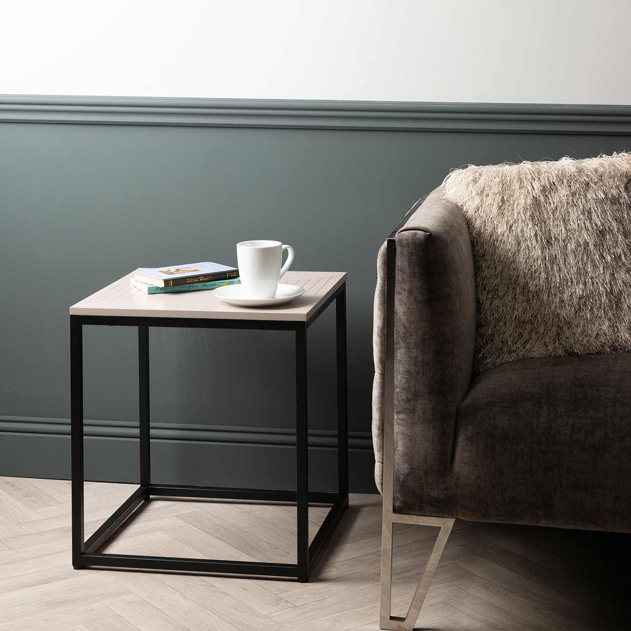 Brayden Studio Metal End Table For Living Room Furniture, 50cm Wide ...