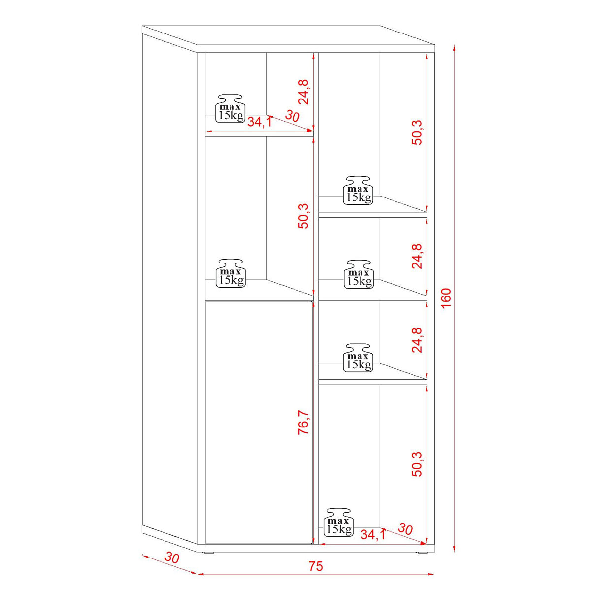 Mercury Row Donan 160Cm H x 75Cm W Plastic Standard Bookcase & Reviews ...