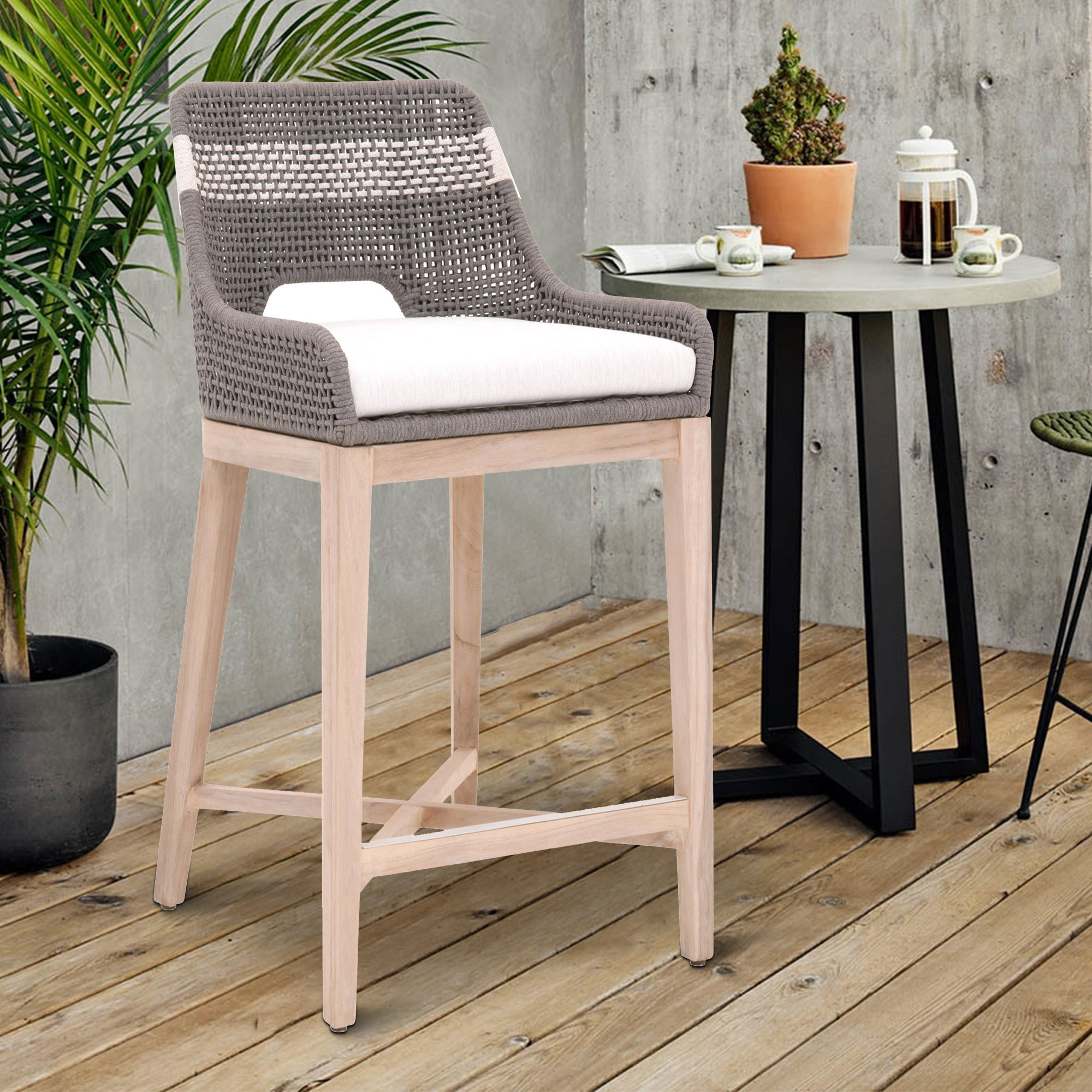 Benjara Solid Wood Bar & Counter Stool | Wayfair