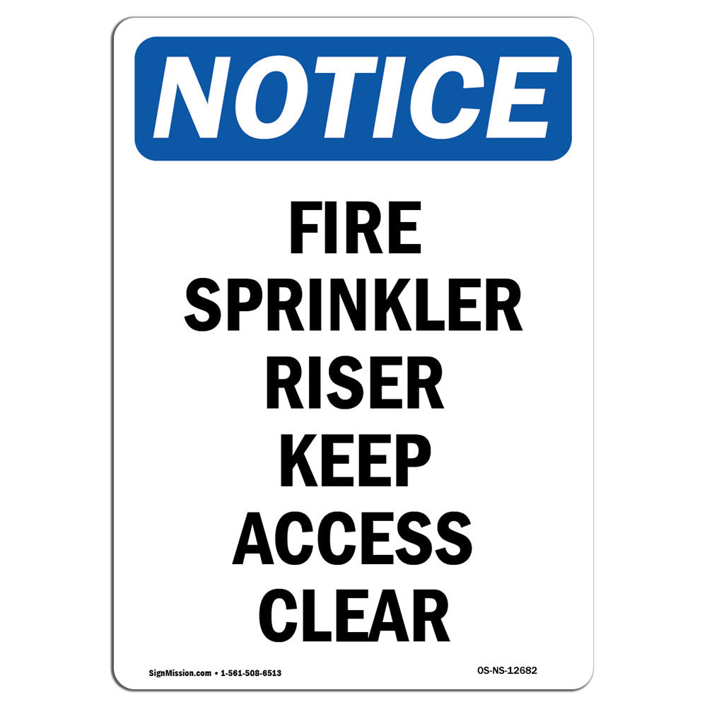 SignMission Fire Sprinkler Riser Keep Access Clear Sign | Wayfair