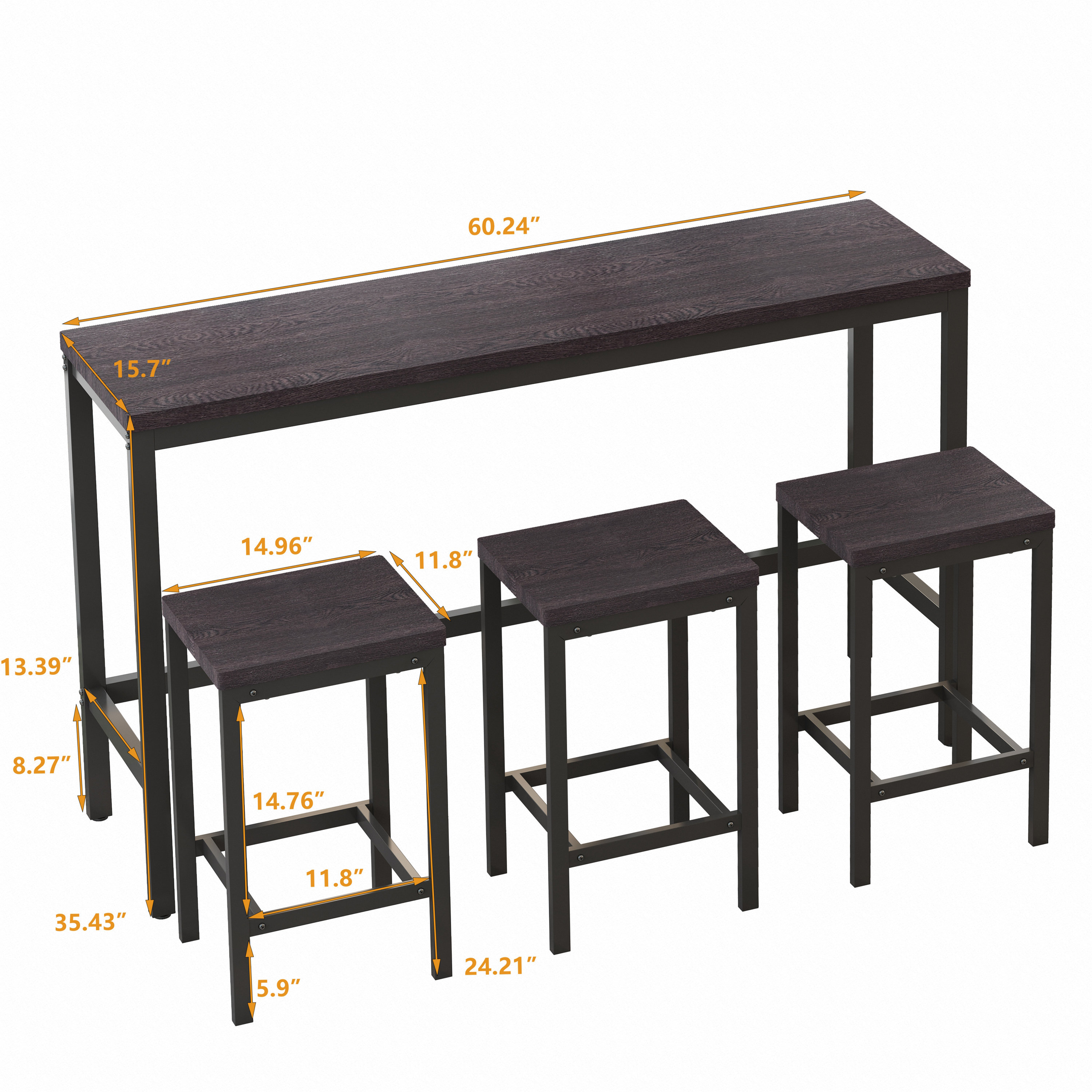 Latitude Run® Khloei 3 - Person Counter Height Dining Set | Wayfair