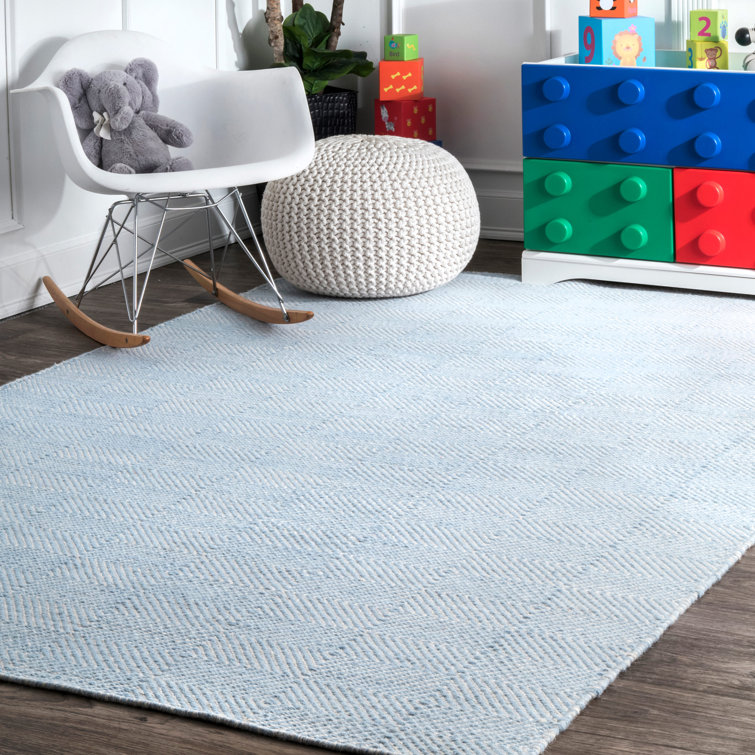 Highland Dunes Matthew Handmade Tufted Light Blue Rug & Reviews | Wayfair