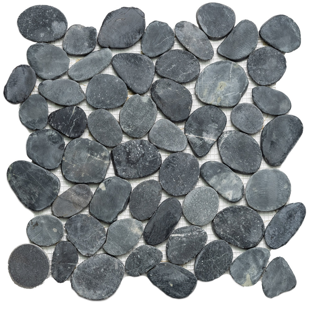 Long Island Mosaics & Tile Streambed 1" x 1" Natural Stone Mosaic Floor ...