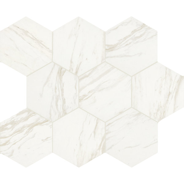 Daltile Perpetuo 8" X 8" Hexagon Porcelain Marble Look Wall & Floor ...