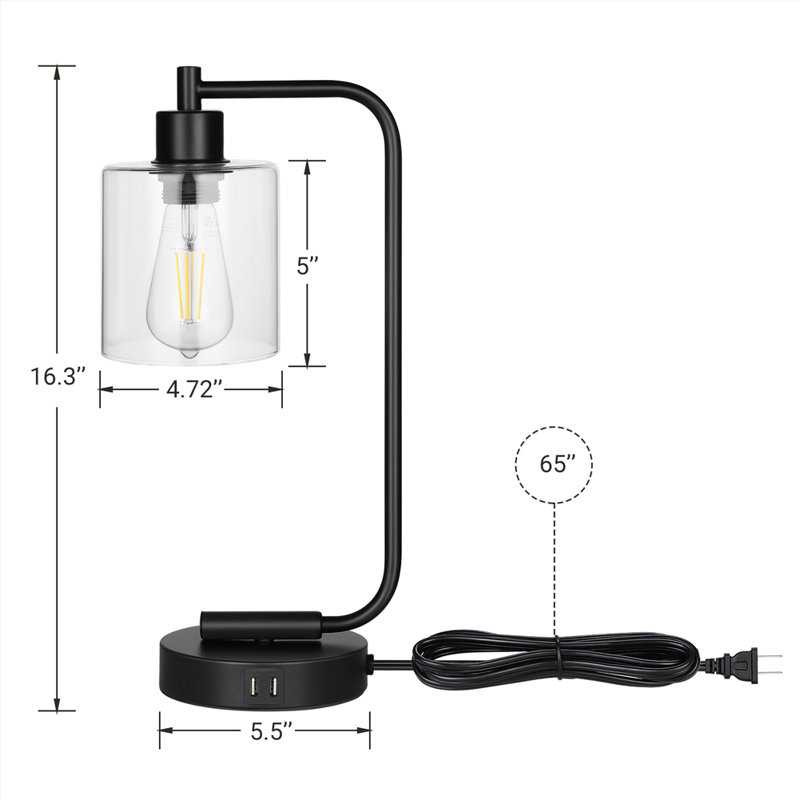 Beachcrest Home Touch Control Table Lamp Set With USB & Reviews | Wayfair