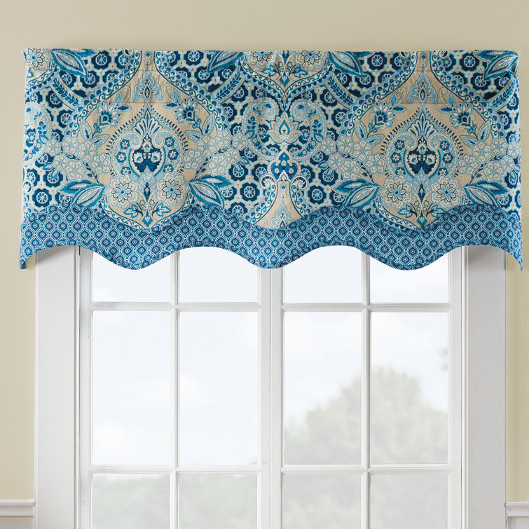 Waverly Moonlit Shadows Geometric Cotton Scalloped 52'' Window Valance ...