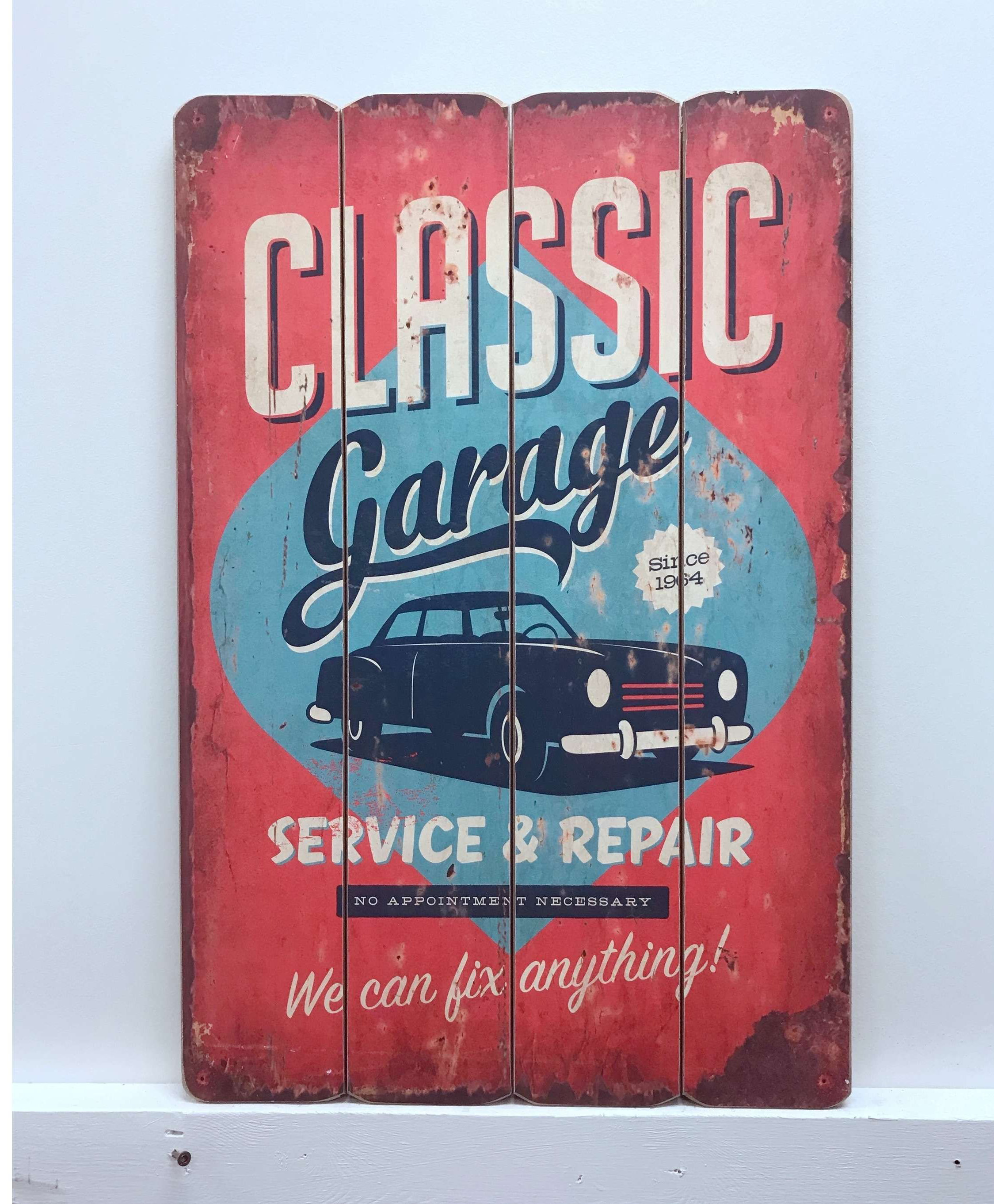 Williston Forge Classic Garage Wooden Sign Wall Décor | Wayfair