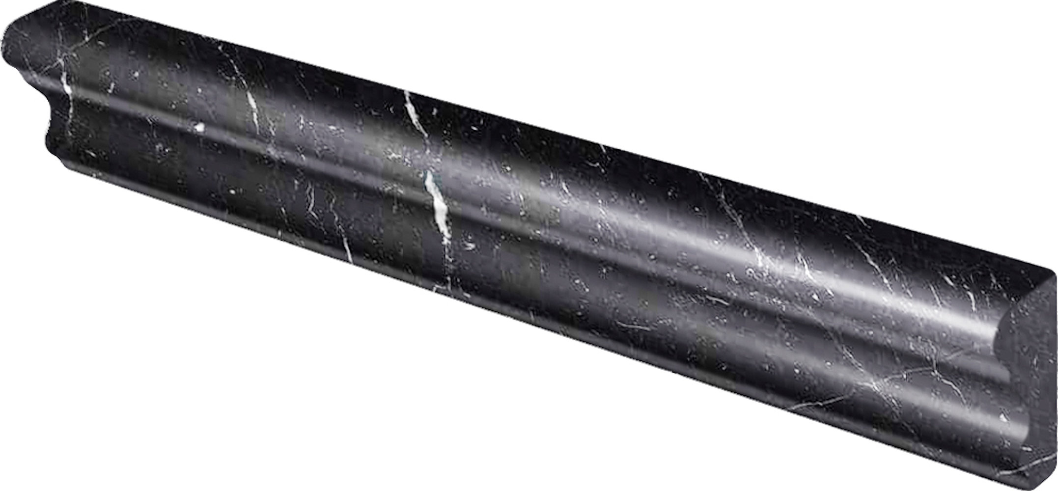 Belluno Designs Nero Marquina 12" x 2" Polished Marble Chair Rail Tile ...