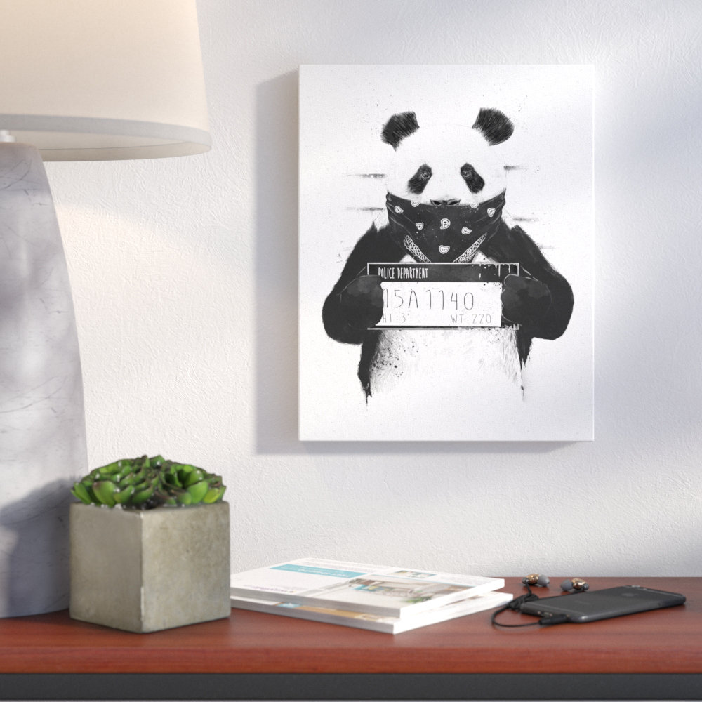 Wrought Studio Bad Panda Black And White Panda Bear Mugshot by Balazs ...