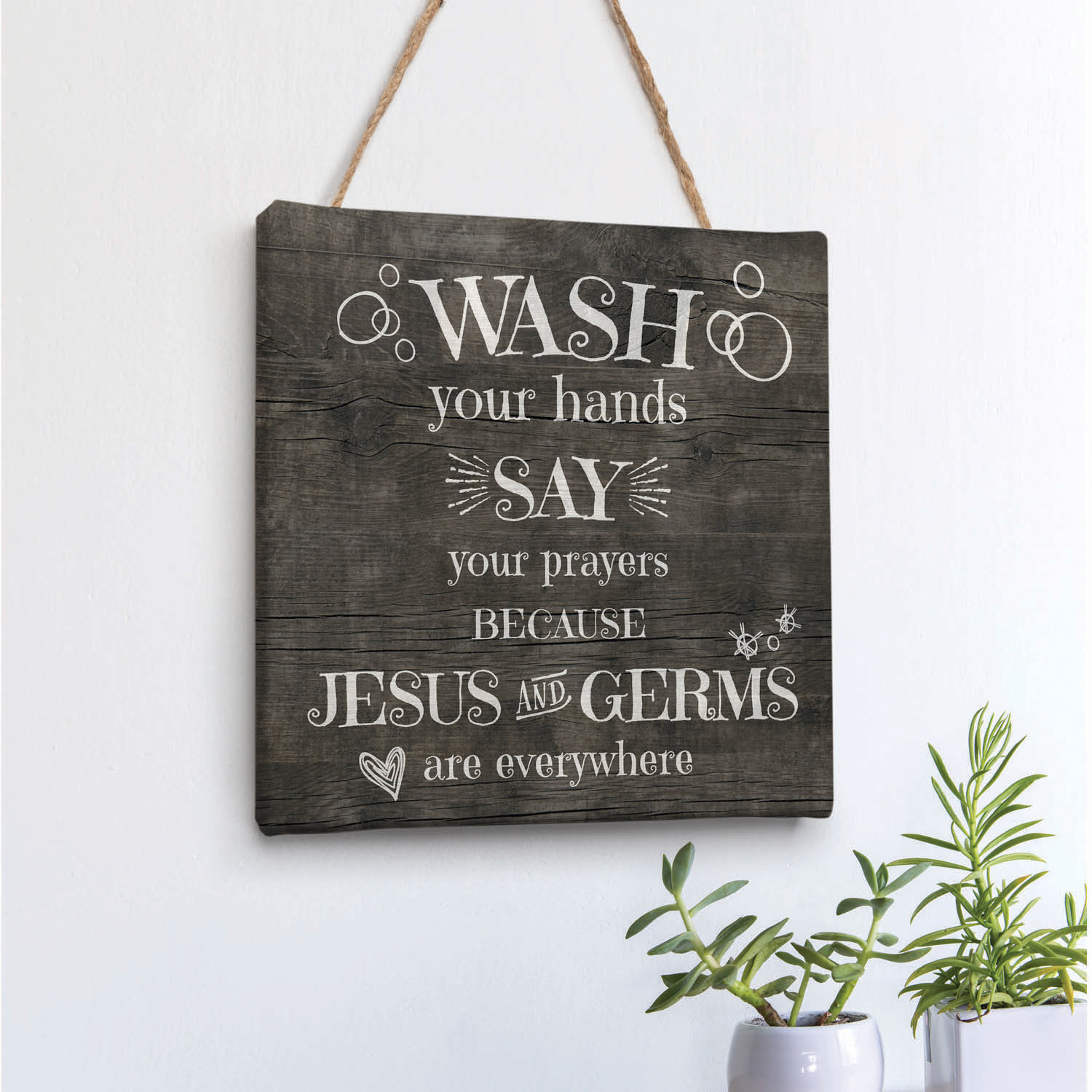 Trinx Jesus And Germs Humor And Spiritua - Wrapped Canvas Textual Art ...