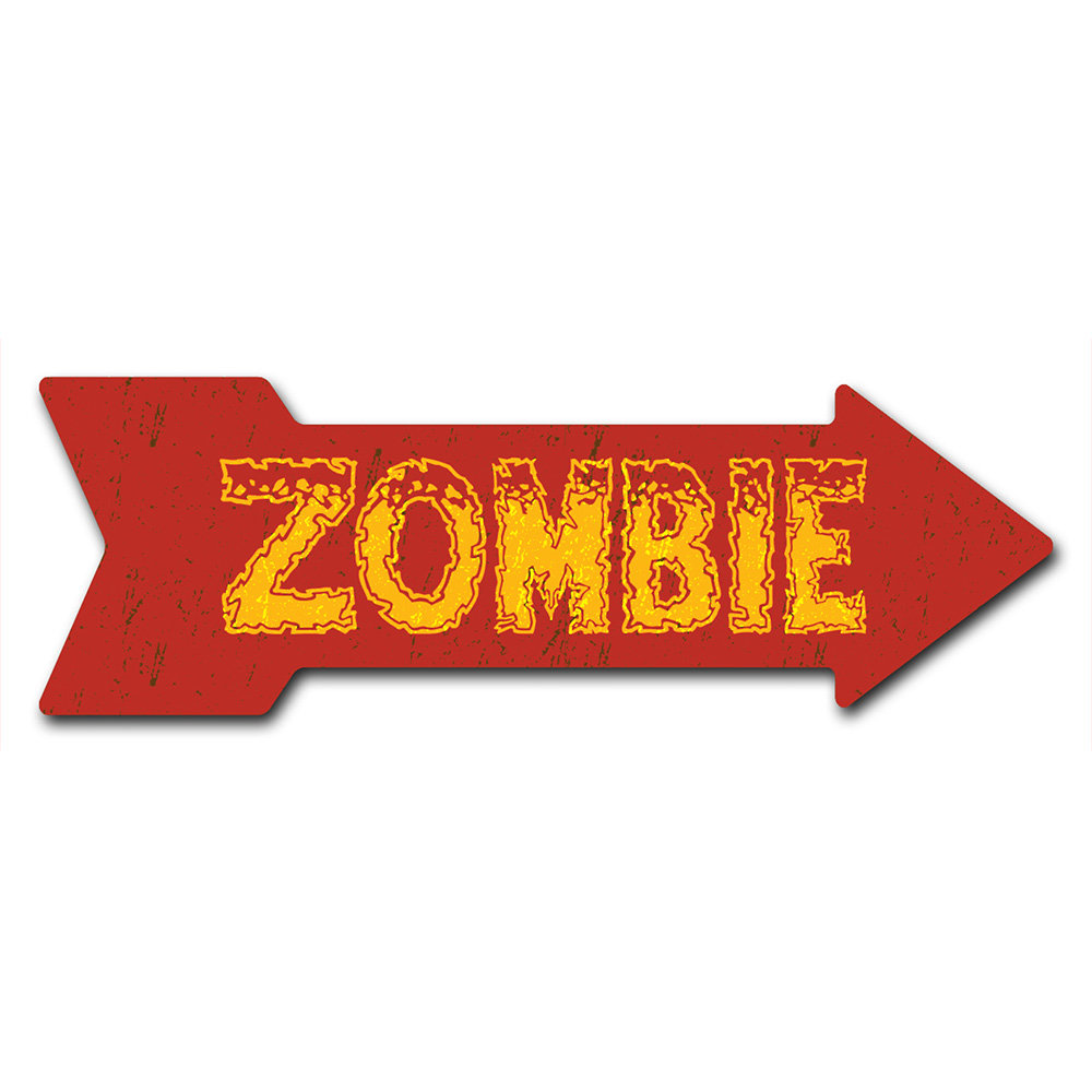 SignMission Decal-999533_Zombie Arrow Decal Funny Home Décor 18" Wide ...
