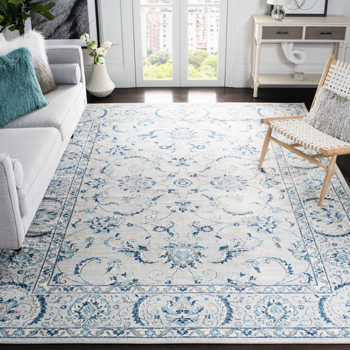 Charlton Home® Taravello Oriental Light Grey / Blue Area Rug & Reviews ...