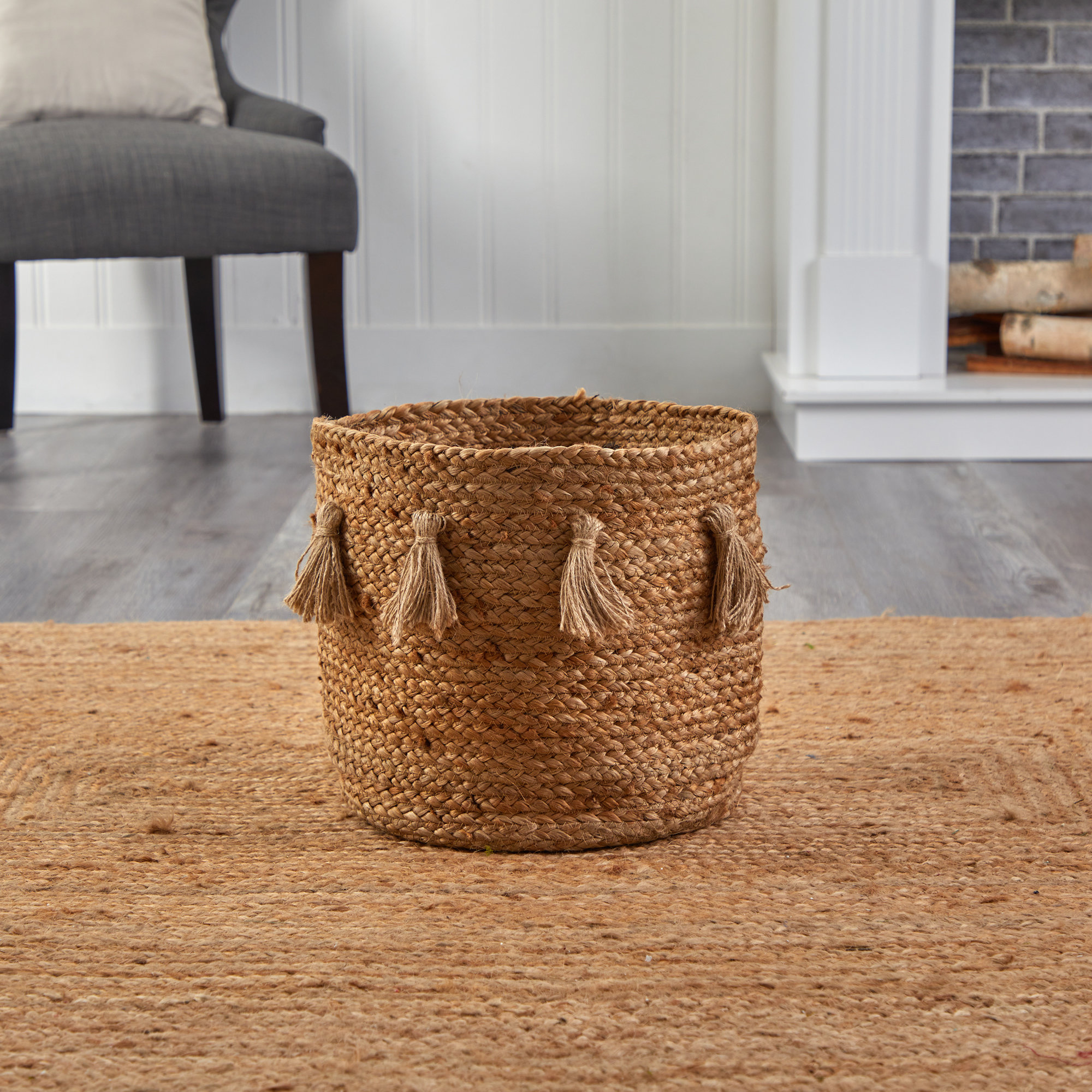 Dakota Fields Natural Hand-Woven Jute Basket | Wayfair