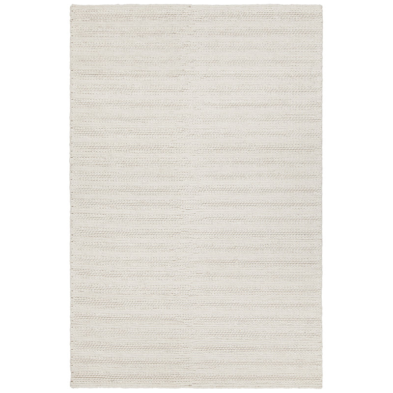Gracie Oaks Prickett Handmade White Rug | Wayfair