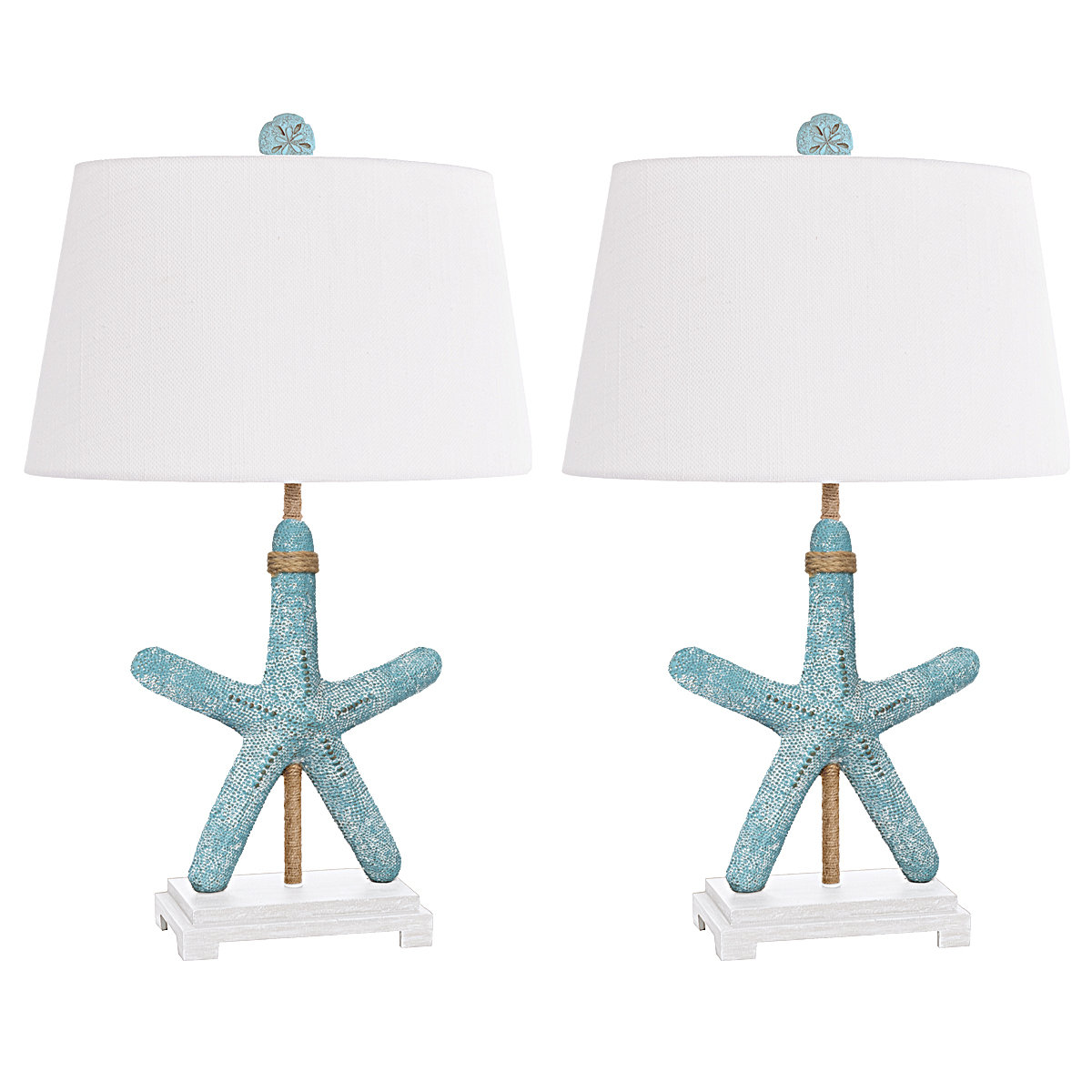 Rosecliff Heights Starfish Table Lamp Razzamatazz Blue With Sand Base ...