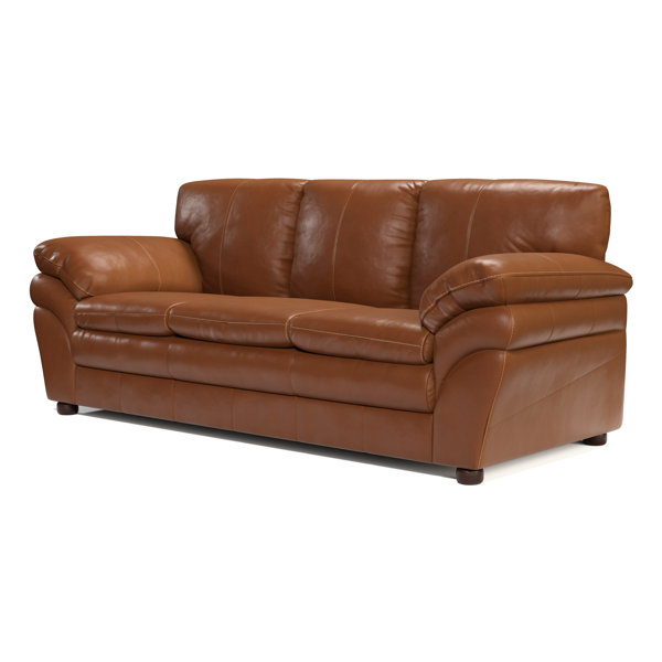 Mempra Design 84'' Genuine Leather Pillow Top Arm Sofa & Reviews | Wayfair