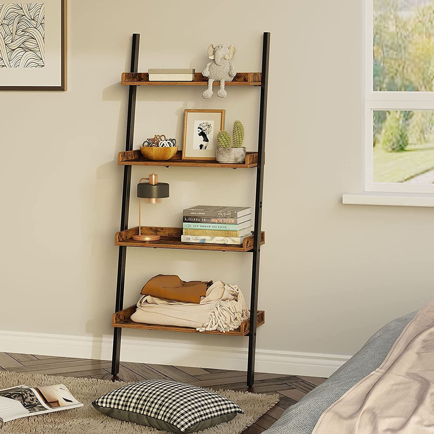 17 Stories 25.2'' W Steel Ladder Bookcase | Wayfair