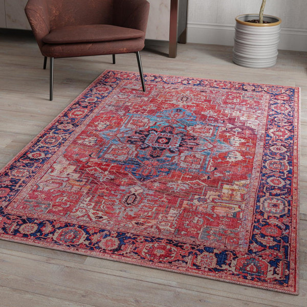 Teal-rust-rug | Wayfair