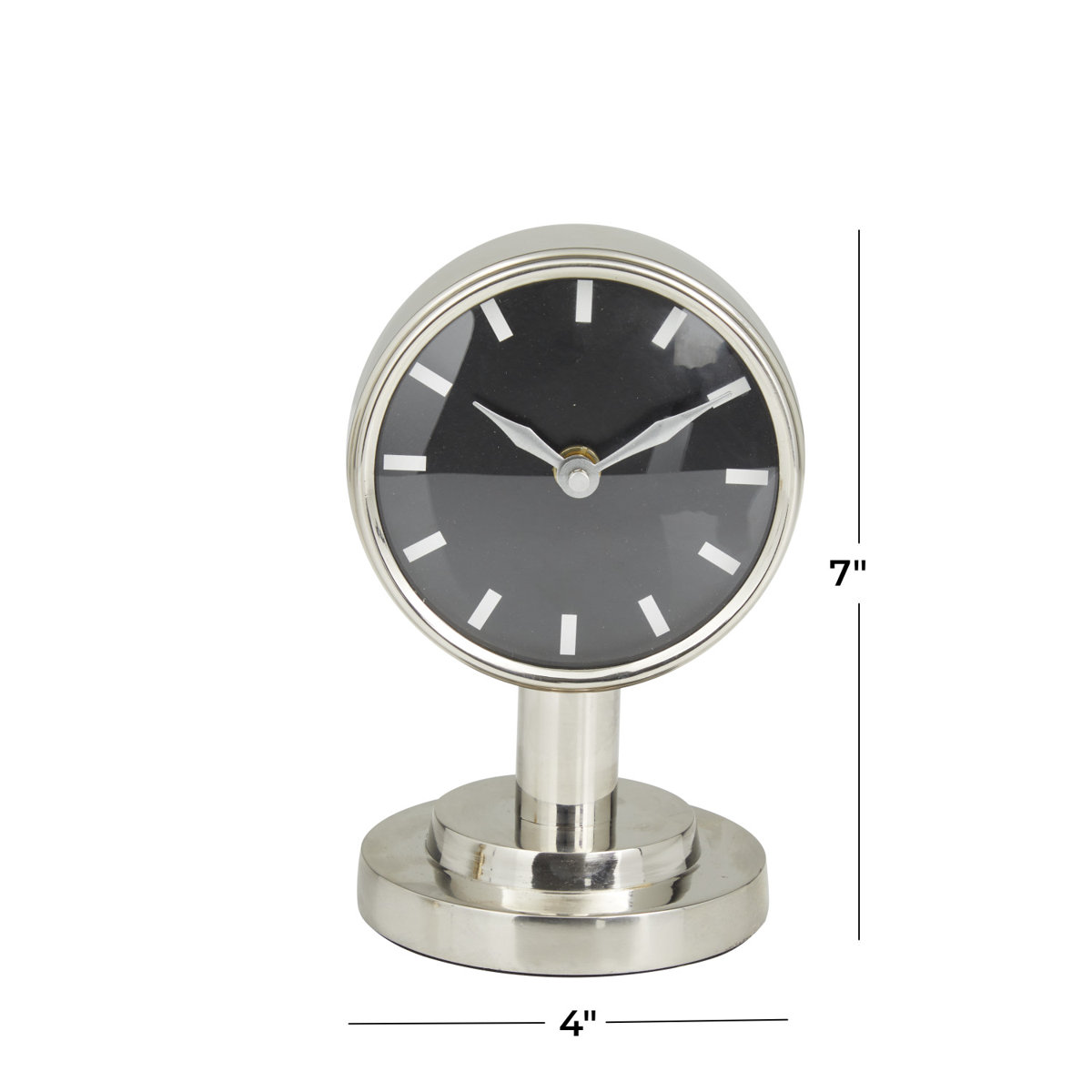 Greyleigh™ Analog Stainless Steel Mechanical Tabletop Clock | Wayfair
