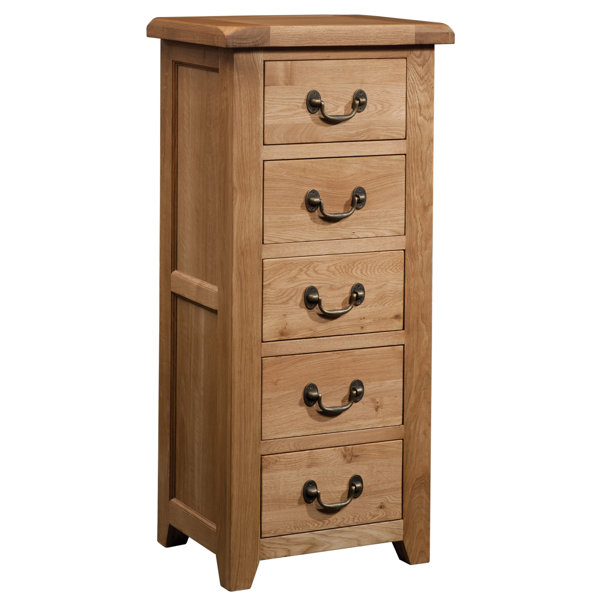 Alpen Home Thornbury 5 Drawer 55.5Cm W Solid Wood Tallboy | Wayfair.co.uk