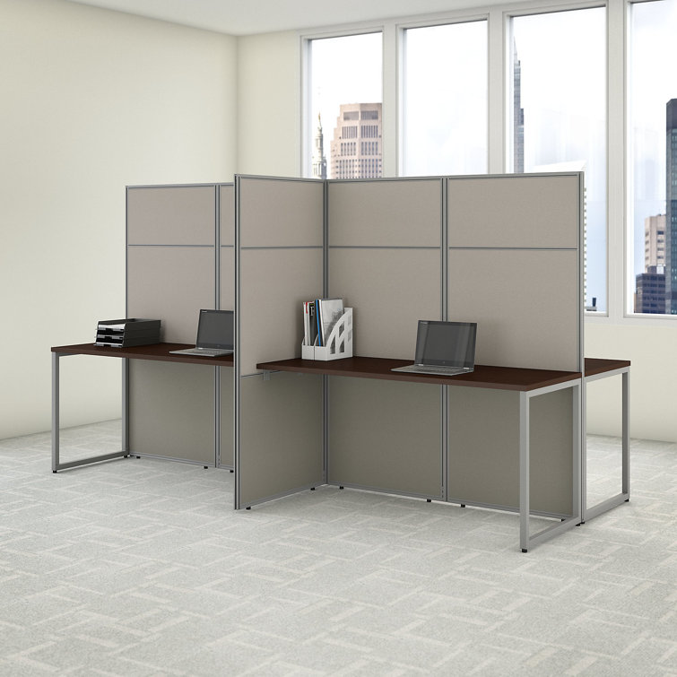 Bush Business Furniture Easy Office 4 Person Desk Workstation with ...