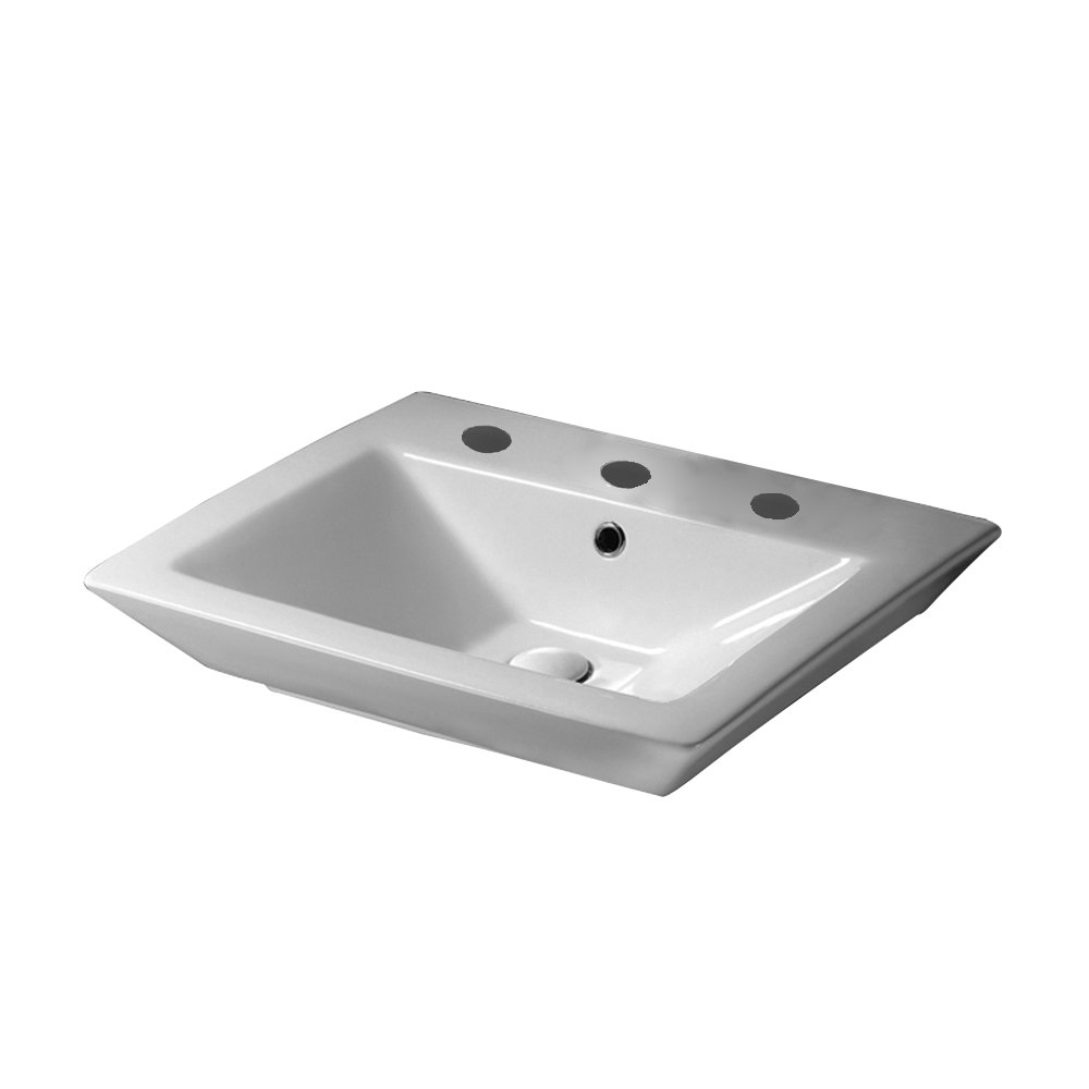 Barclay Opulence White Rectangular Vessel Bathroom Sink with Overflow | Wayfair