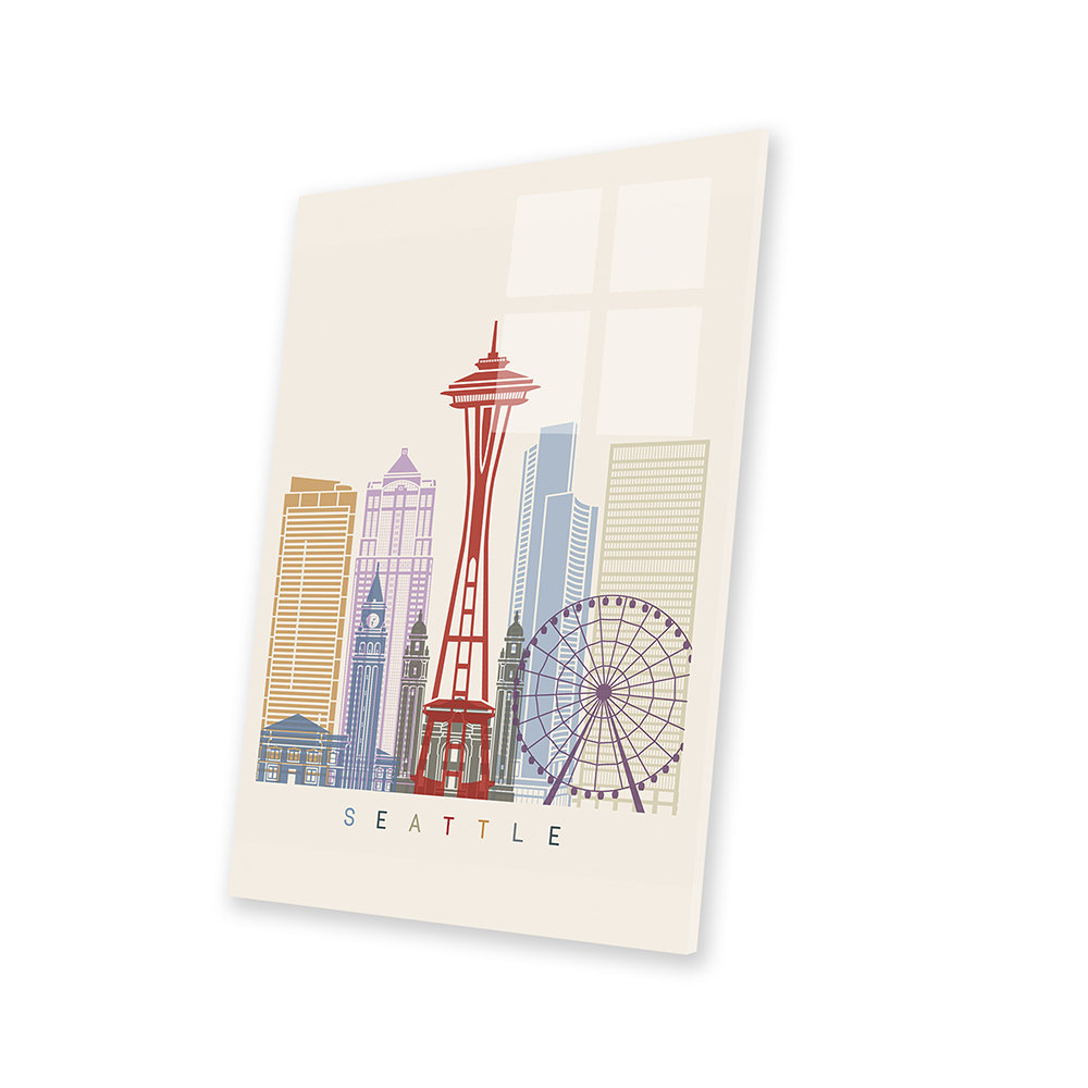 Red Barrel Studio® Seattle Skyline Poster by - Unframed Graphic Art ...