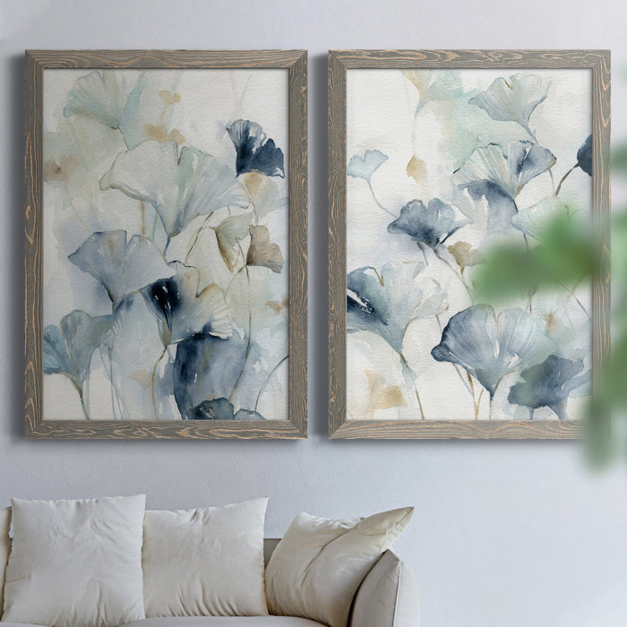 Red Barrel Studio® Indigo Ginkgo I - 2 Piece Single Picture Frame ...