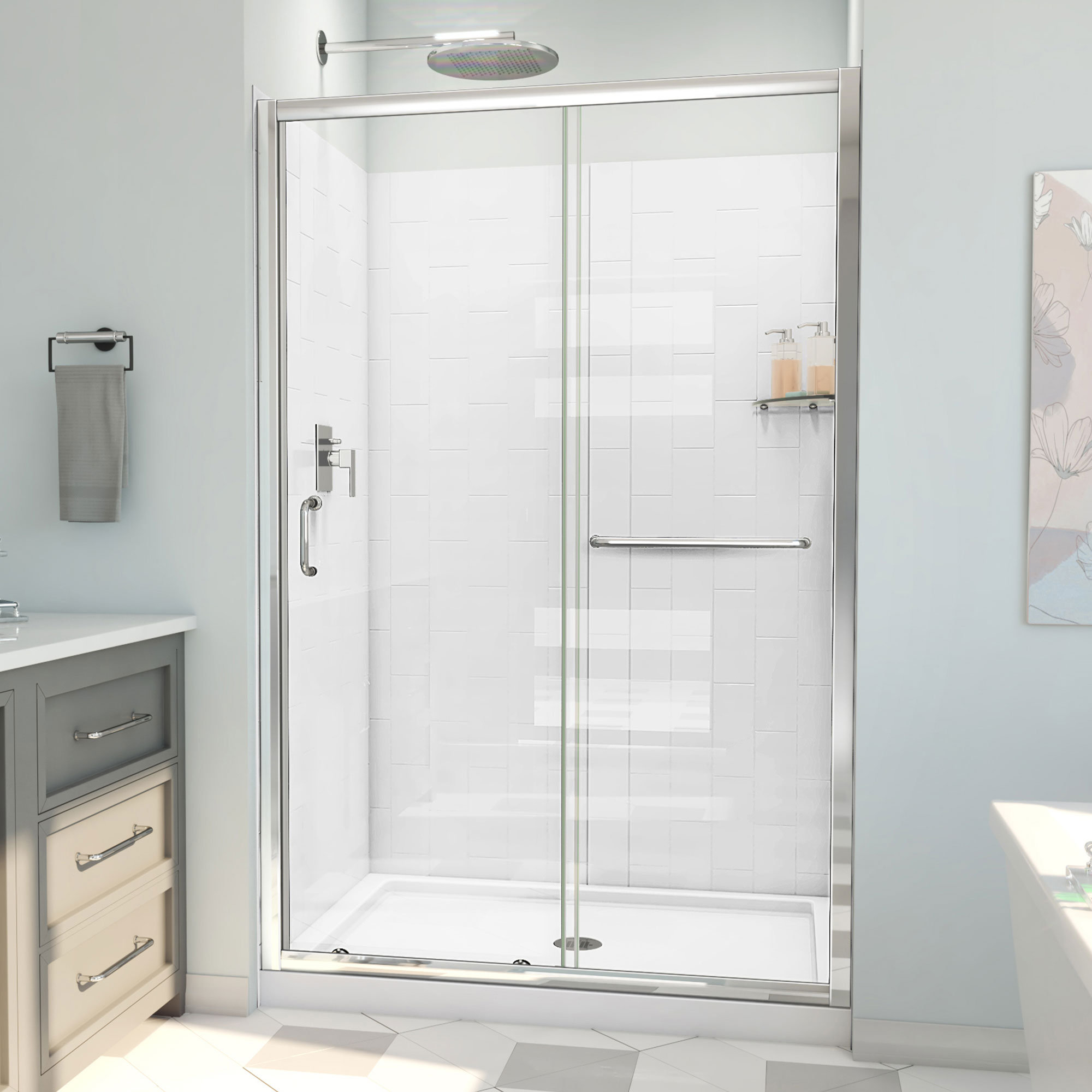 DreamLine 60" W x 36" D x 78" H Semi-Frameless Rectangle Shower Kit | Wayfair