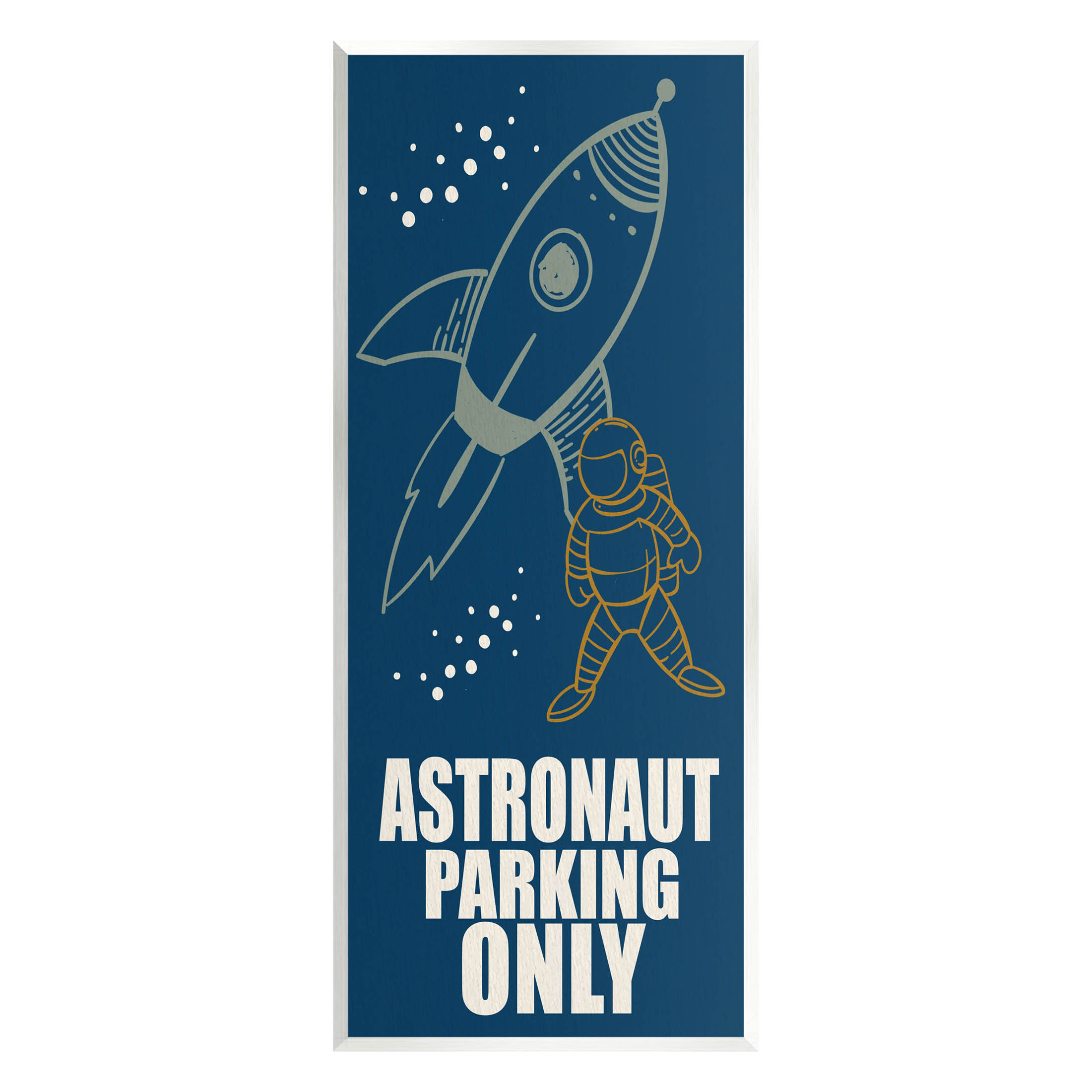 Stupell Industries Astronaut Parking Only Rocket by - Unframed Graphic ...